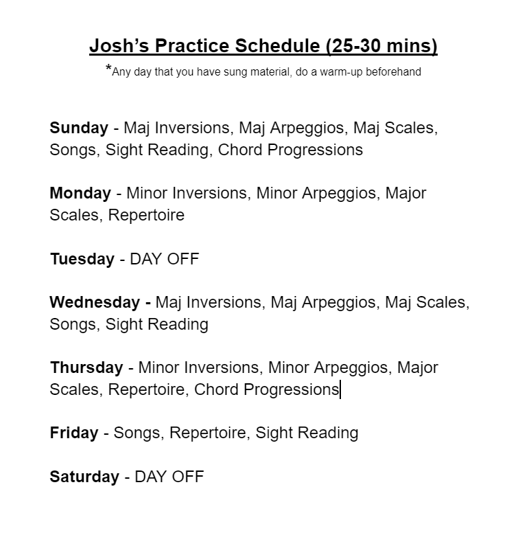 Creating a Practice Schedule - Cook Music School